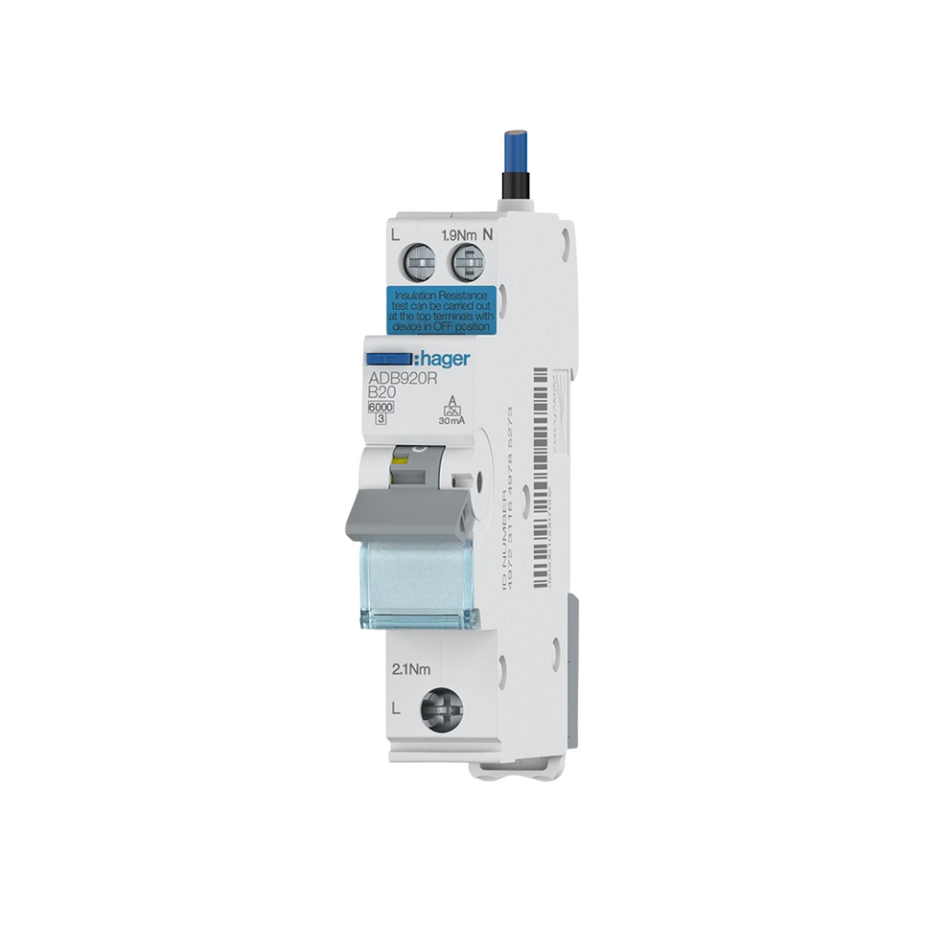 Hager Bidirectional RCBO B Curve 6kA 30mA Type A