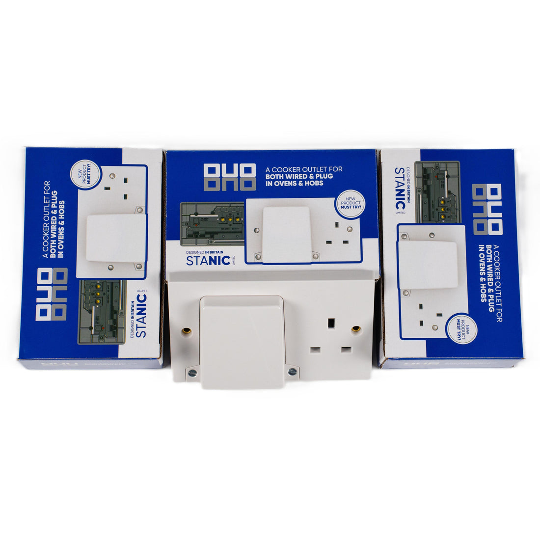 Stanic Duo 45A Dual Cooker Connection Unit with 13A